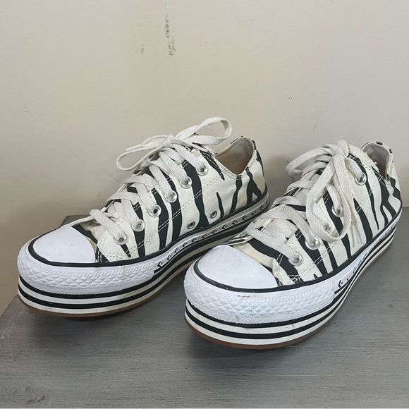 Converse | Shoes | Converse Chucktaylor All Star Low Zebra Platform ...